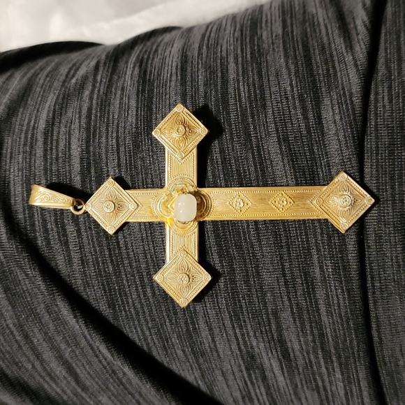 Miriam Haskell | Jewelry | Vintage 4 Kt Gold Miriam Haskell Cross ...